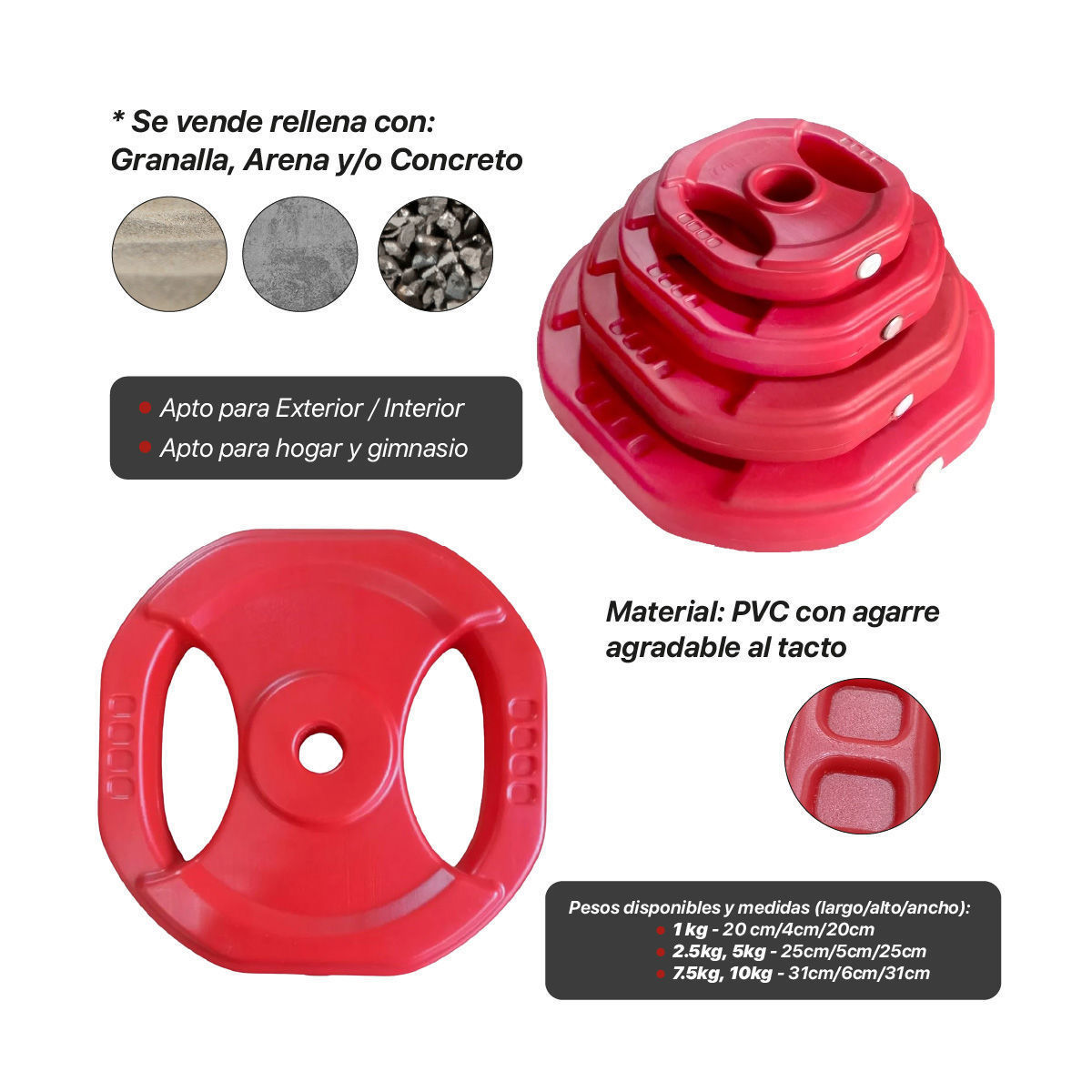 Army Fitness. Set Disco Body Pump 2.5kg Rojo x6