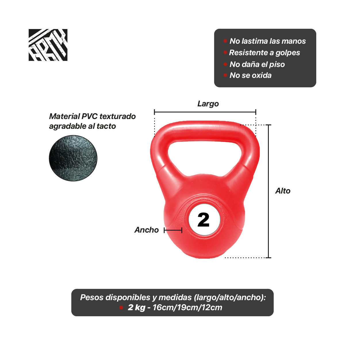 Army Fitness. Pesa Rusa Army 2kg | Ideal para Body Pump y fitness